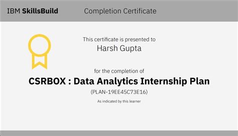 Harsh Gupta On Linkedin Ibm Skillsbuild Dataanalytics Csrbox
