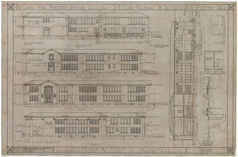 East South West And North Elevations Section A A Detail Of
