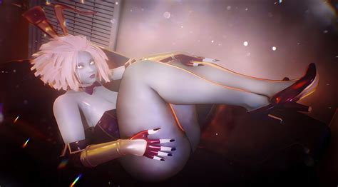 Rule 34 Awoken Black Nails Blue Body Blue Skin Bungie Bunny Costume