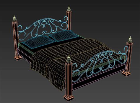 3d Iron Double Bed Max File