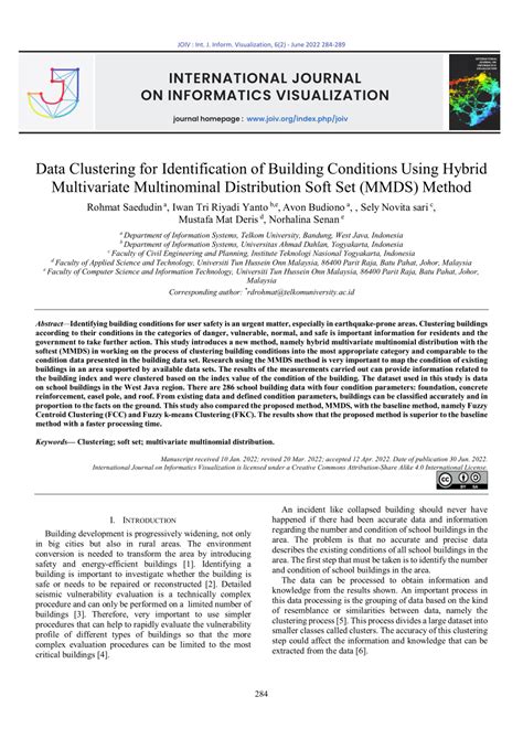 Pdf Data Clustering For Identification Of Building Conditions Using Hybrid Multivariate