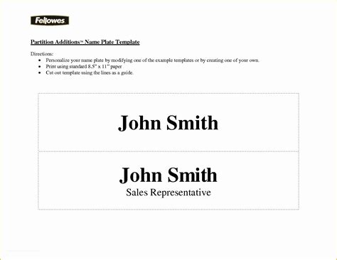 Printable Desk Name Plate Template