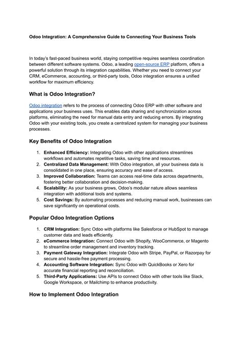 ppt odoo integration a comprehensive guide to connecting your