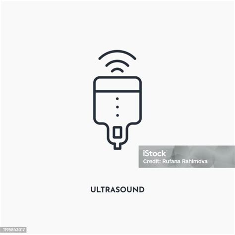 Echografie Omtrek Icoon Eenvoudige Lineaire Element Afbeelding
