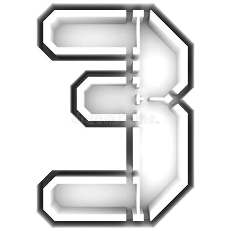 3d Rendered Illustrationbulged In Effect Numberindented Art Font