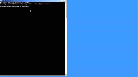 Mysql Connecting To Localhost From The Command Line Youtube
