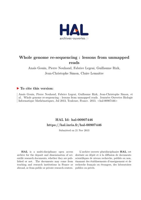 pdf whole genome re sequencing lessons from unmapped reads