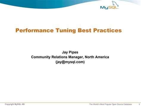 Performance Tuning Best Practices Ppt