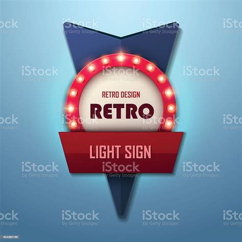 Retro Light Sign Vintage Style Banner Stock Illustration Download