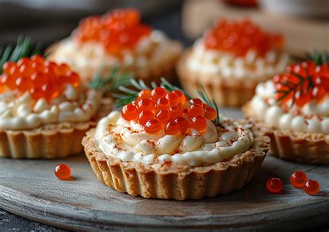Новогодняя тарталетка с красной икрой и сыром рецепт