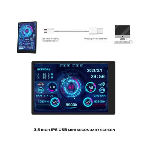 Jual Egrow Hlfec Second Screen Monitor Sensor Cpu Gpu Hdd Panel Ips 3 5 Inch Hl 3 Hitam