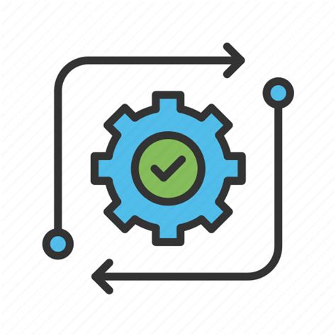 Automated Assembly Industrial Quality Control Articulated Verified Process Icon Download