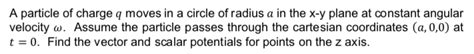 solved a particle of charge q moves in a circle of radius a