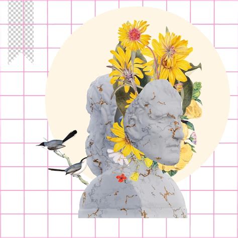 Premium Psd Aristophanes Menander Statues 3d Render Collage With