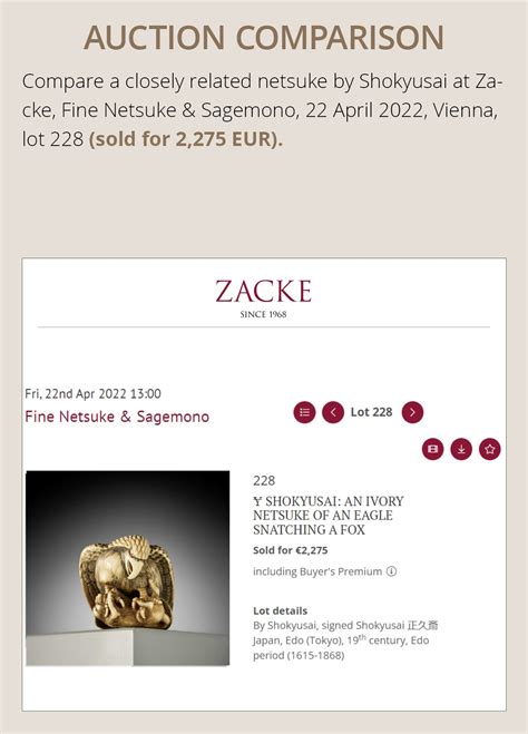 Lot 246 Tomochika An Ivory Netsuke Of An Eagle