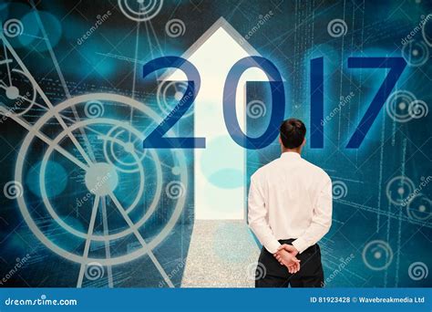 Composite Image Of Businessman Turning His Back To Camera Stock Photo