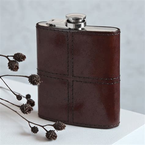 Personalised Leather Hip Flask By Life Of Riley