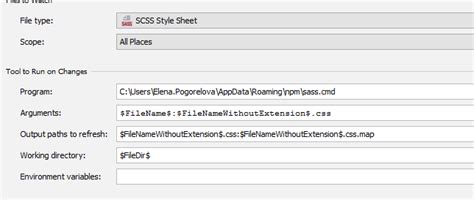 Css Intellij Filewatcher For Scss Not Working Stack Overflow