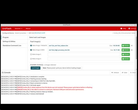 IWR Gui Uniflash Sensors Forum Sensors TI E E Support Forums