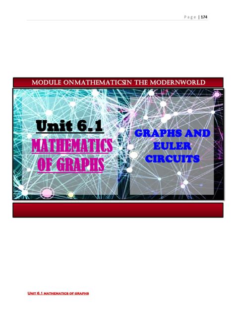Mmw 61 Mathematics Of Graphs Graphs And Euler Circuits Pdf
