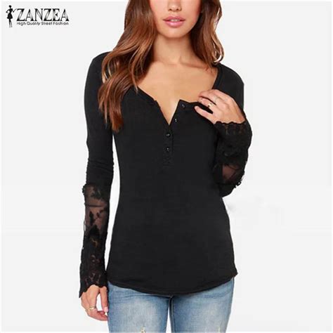 Zanzea 2018 Spring Autumn Women Blouse V Neck Long Sleeve Casual Blusas