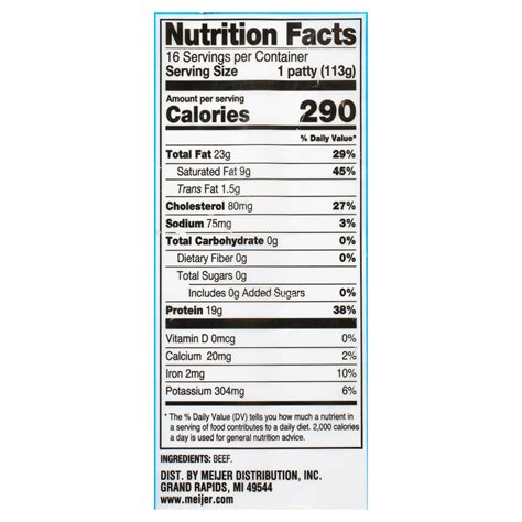 Meijer Frozen 80 20 Beef Burger Patties 64 Oz 64 Oz Shipt