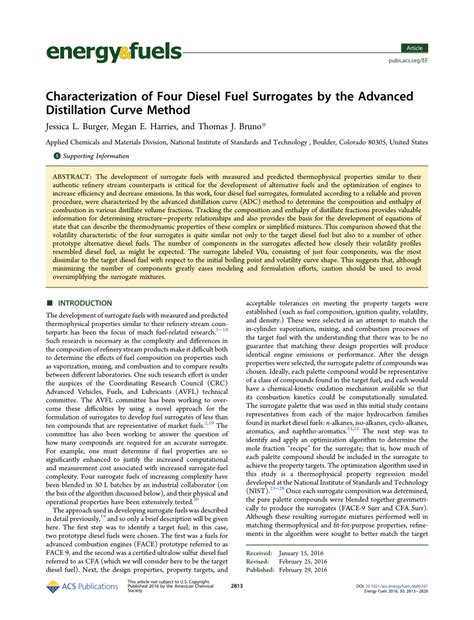Pdf Characterization Of Four Diesel Fuel Surrogates By The Advanced
