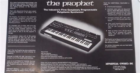 Matrixsynth Sequential Circuits The Prophet Synthesizer Large Advertising Flyer