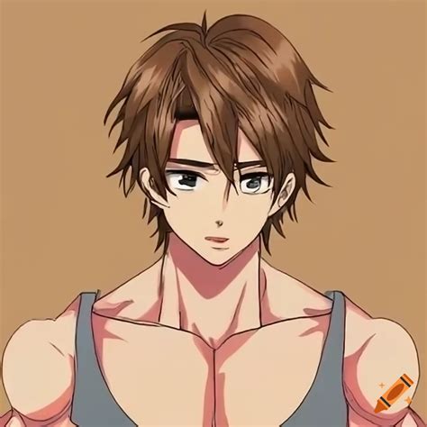 Muscular Anime Male With Brown Hair On Craiyon
