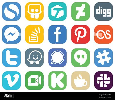 20 Social Media Icons For Your Branding Such As Twitter Pinterest Stockoverflow And Facebook