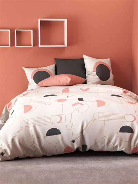 Parure De Lit Housse De Couette 100 Coton 57 Fils Hawa Pink