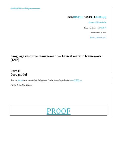 Isoprf 24613 1 Language Resource Management — Lexical Markup