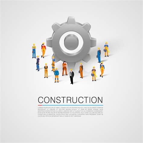 Premium Vector People With Cogwheel Teamwork Concept Vector