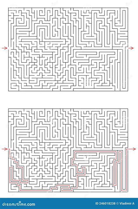 Maze Solution Stock Illustration 59892103