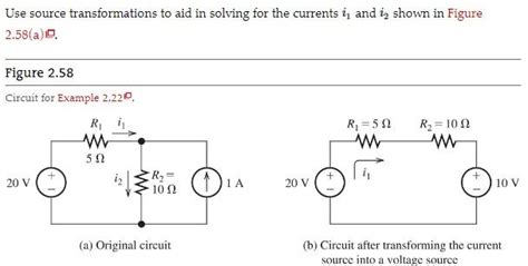 Solved Use Source Transformations To Aid In Solving For The