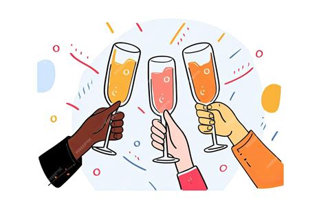 Premium Ai Image Hands Clinking Champagne Glasses Celebration Toast