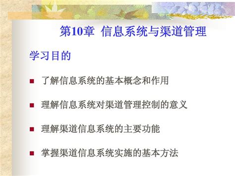 第10章 信息系统与渠道管理 word文档在线阅读与下载 无忧文档