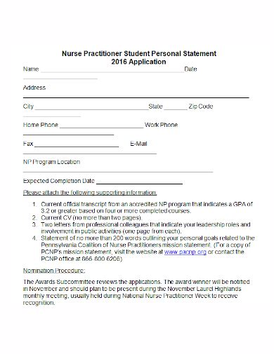 Free 6 Nurse Practitioner Personal Statement Samples [ School