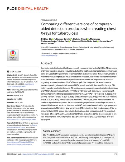 Pdf Comparing Different Versions Of Computer Aided Detection Products