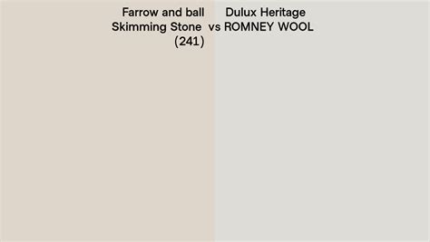 Farrow And Ball Skimming Stone 241 Vs Dulux Heritage ROMNEY WOOL Side