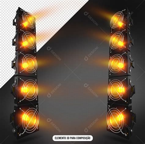 Refletores De Luz Elemento 3d Para Composição Psdzip Em 2023