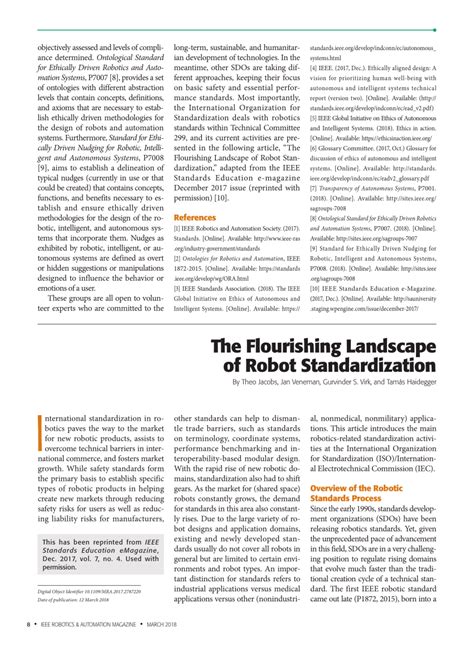 Pdf The Flourishing Landscape Of Robot Standardization Industrial