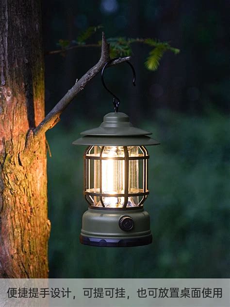 户外超长续航营地灯复古野营灯露营灯led挂式马灯帐篷手提灯氛围 天猫 花瓣网