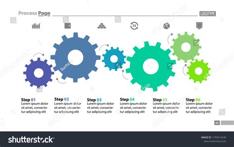 Six Step Process Chart Cogwheel Design 库存插图 1730314240 Shutterstock