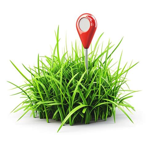 Premium Ai Image Grass Location Pin Icon Isolated White Screen