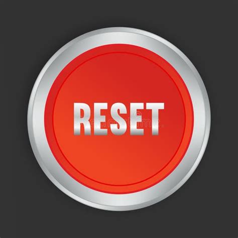 Red Reset Button Isolated On Black Background High Resolution 3d Stock