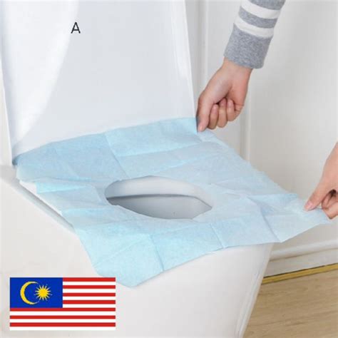 10 Pcs Pelapik Tandas Toilet Seat Cover Travel Waterproof Disposable