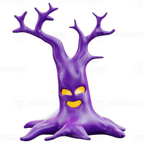 haunted tree 3d halloween icon for uiux web app infographic etc
