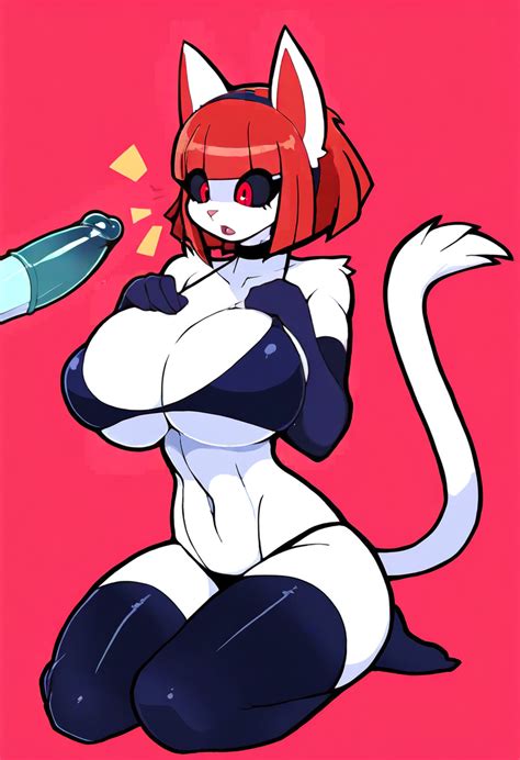 Rule 34 Ai Generated Anthro Big Breasts Bikini Black Sclera Blunt Bangs Cat Ears Cat Tail
