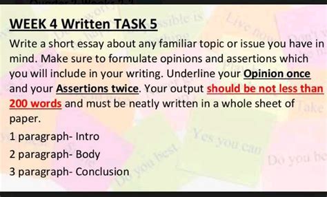 WEEK 4 Written TASK 5 Write A Short Essay StudyX
